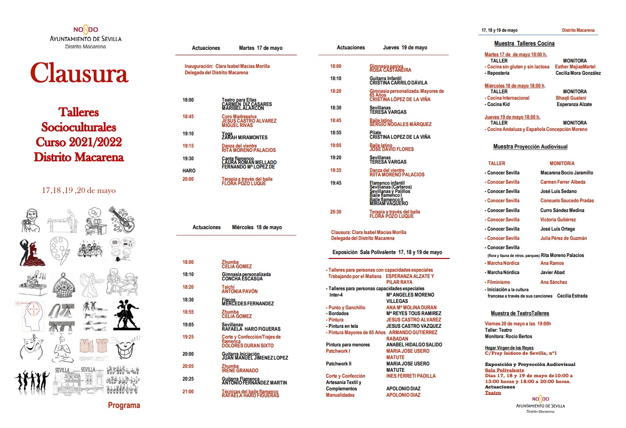 CLAUSURA DE TALLERES SOCIOCULTURALES 2021/2022 DEL DISTRITO MACARENA — Macarena